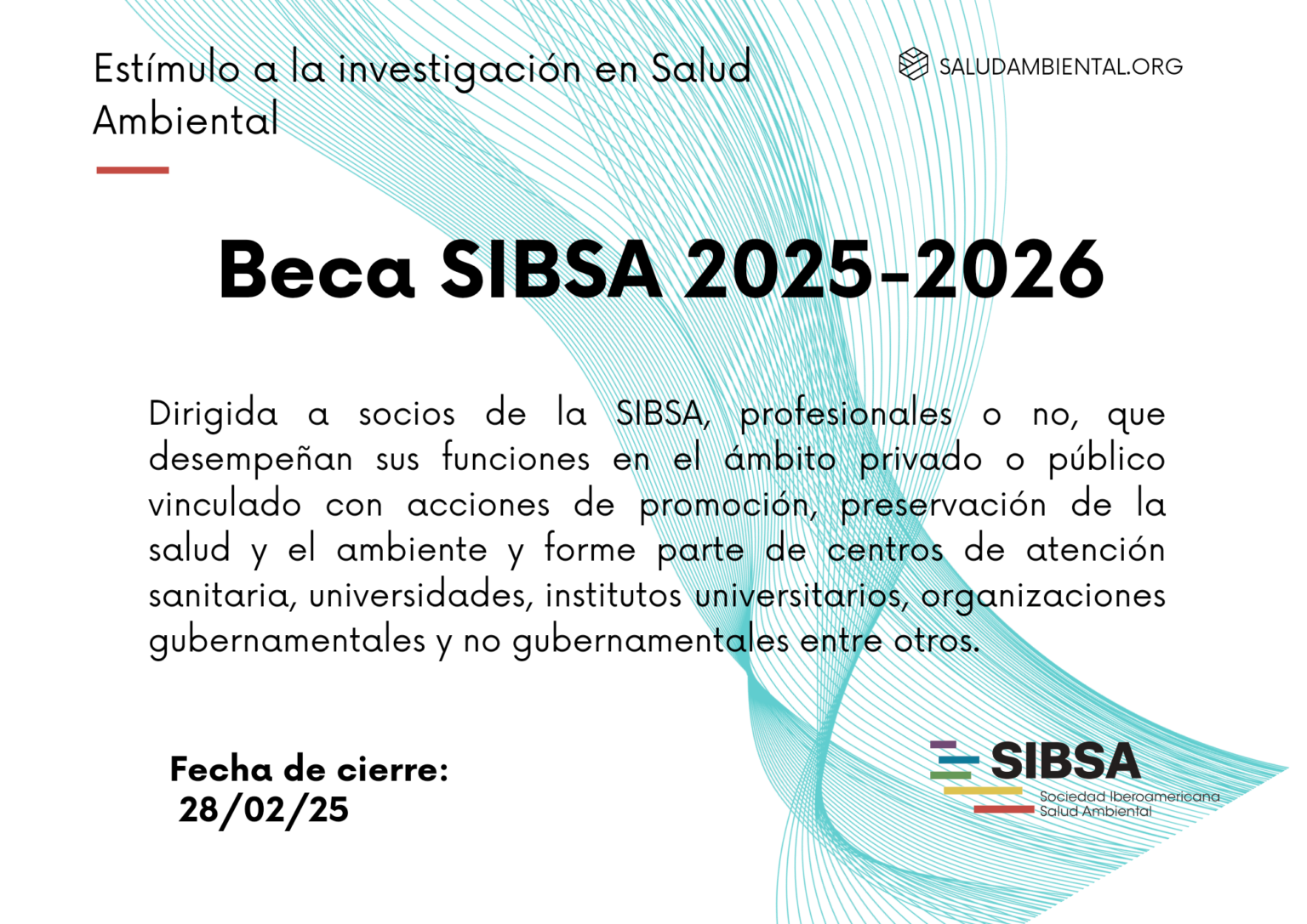 Becas SIBSA 2025-2026: Estímulo a la Investigación en Salud Ambiental ...